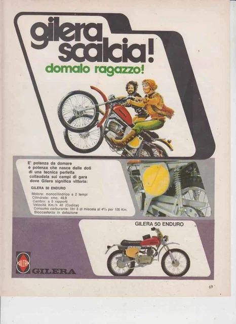 ADVERTISING PUBBLICITÀ BROCHURE-MOTO GILERA 50 ENDURO 1974-PIAGGIO ...