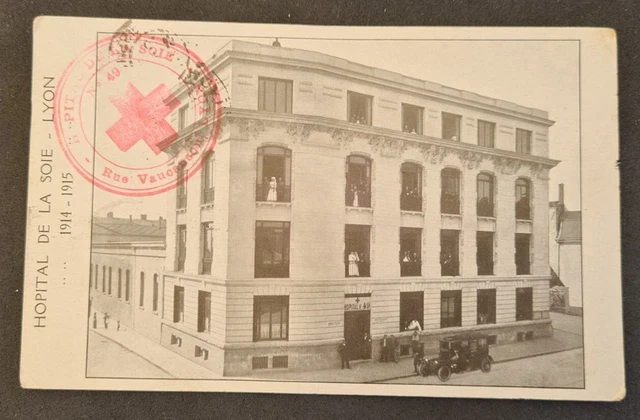 CACHET HÔPITAL MILITAIRE - Hôpital de la Soie n°49 - Lyon - 1915 EUR 3 ...
