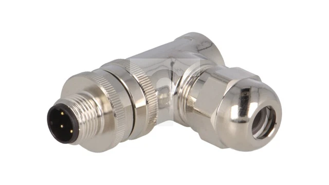 CIRCULAR CONNECTOR M12 male right angle shielded 4pin 250V PG9 ...