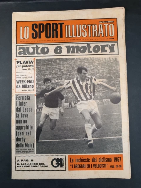 RIVISTA LO SPORT ILLUSTRATO auto e motori n. 9 (1967) Inter-Juve EUR 10 ...