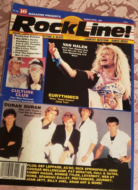 ROCK LINE MAR 1984 magazine Van Halen, Rick Springfield,Duran Duran ...