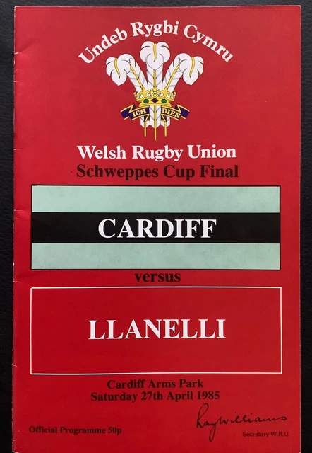 1985 CARDIFF V LLANELLI Programm - WRU Schweppes Cup Finale EUR 2,32 - PicClick DE