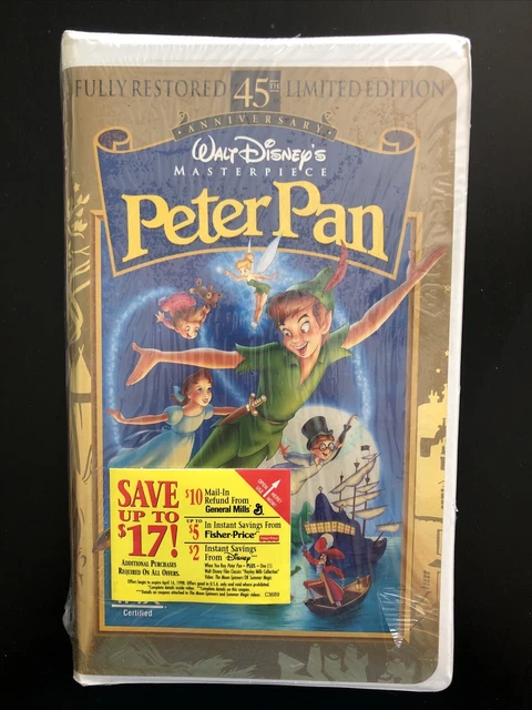 SEALED PETER PAN (VHS) Walt Disney Masterpiece Collection 45th ...