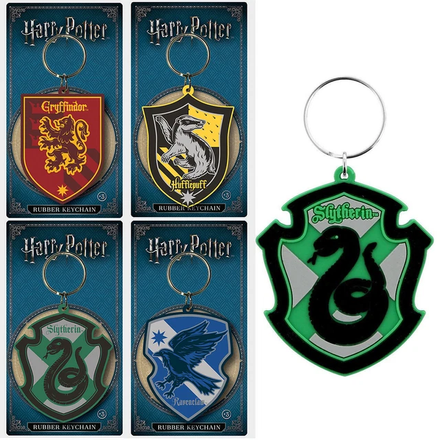 OFFICIAL HARRY POTTER Rubber Keyring Key Chain Hogwarts Houses Crest UK ...
