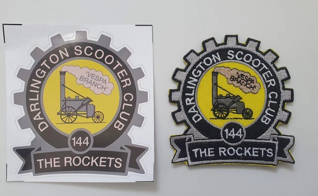 DARLINGTON COG PATCH and Sticker Vespa Club Of Britain Branch 144 ...