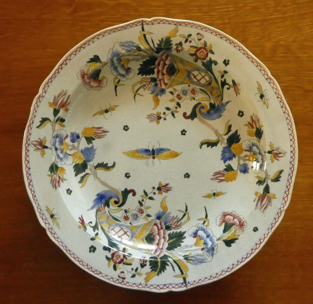 ANCIEN GRAND PLAT rond en faïence de GIEN décor "Rouen corne d'abondance" EUR 35,00 - PicClick FR