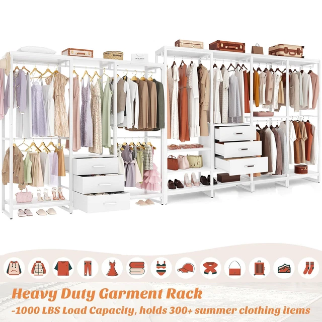 FREESTANDING CLOSET SYSTEM Organizers Garment Rack Clothes Rack with ...