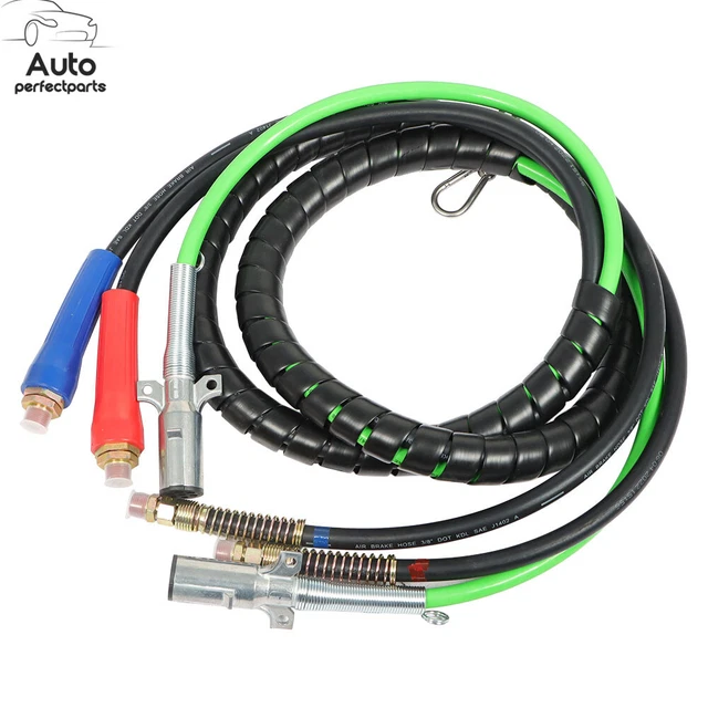 FOR SEMI TRUCK Tractor 12FT 3-in-1 Power Air Line Wrap ABS Cord And Air ...