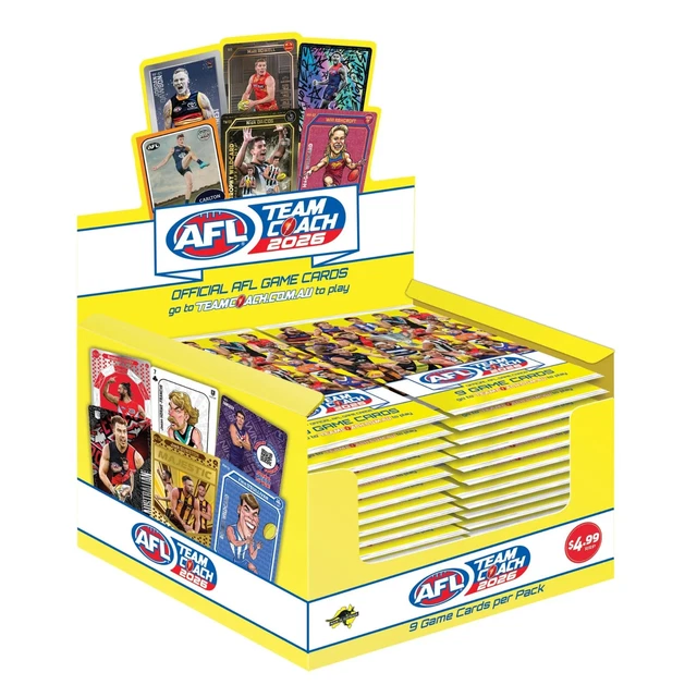 AFL 2026 TEAMCOACH Trading Cards Booster Box and Album Set $279.95 ...