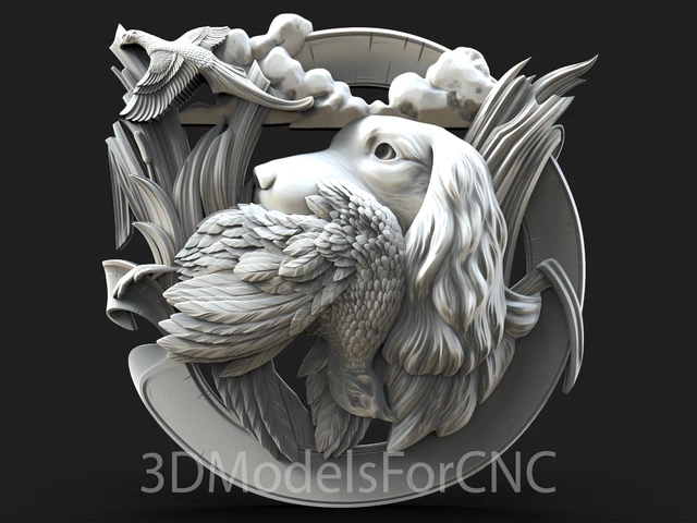3D MODEL STL File for CNC Router Laser & 3D Printer Hunting Dog 1 $2.99 ...