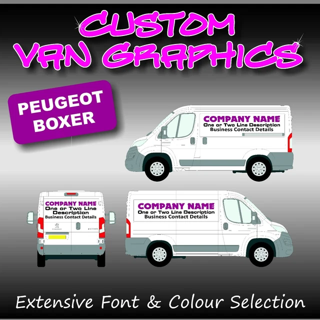 VAN GRAPHICS SIGN Writing Vehicle lettering signs Livery Logo Peugeot ...
