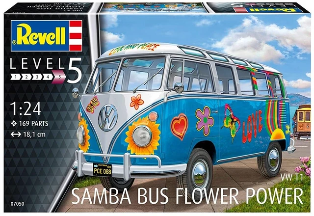 REVELL - VOLKSWAGEN T1 Samba Bus Flower Power model to assemble and ...