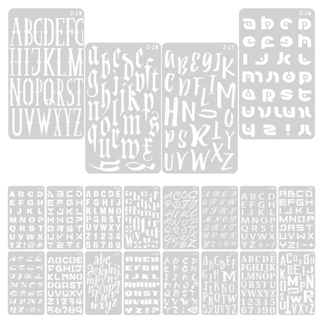 20 SHEETS SMALL Letter Stencil Drawing Craft Stencils Templates for ...