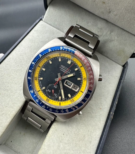 RARE MONTRE SEIKO Pogue Pepsi réf. 6139-6022 Chronographe Automatique ...