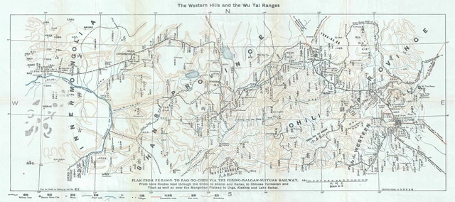 1924 FEI SHI Ruta Map Of Las Beijing - Baotou Ferrocarriles, China EUR ...