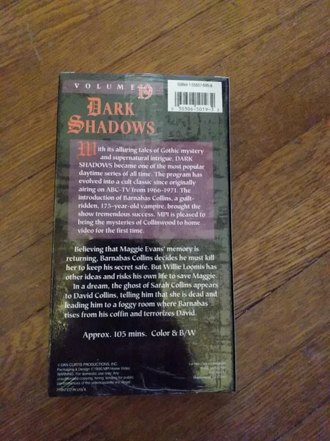 DARK SHADOWS VOL 19 VHS Video Jonathan Frid Joan Bennett Barnabas ...