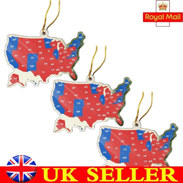 2024 ELECTION RESULTS Map Acrylic Christmas Tree Holiday Won Ornaments ...