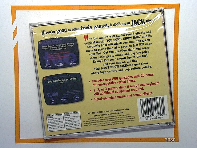 YOU DON'T KNOW Jack PC CD Rom Quiz Party Game New & sealed EUR 17,62 ...