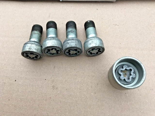 GENUINE AUDI VW SKODA LOCKING WHEEL NUT BOLT KEY SET HEX 17mm 4x with ...