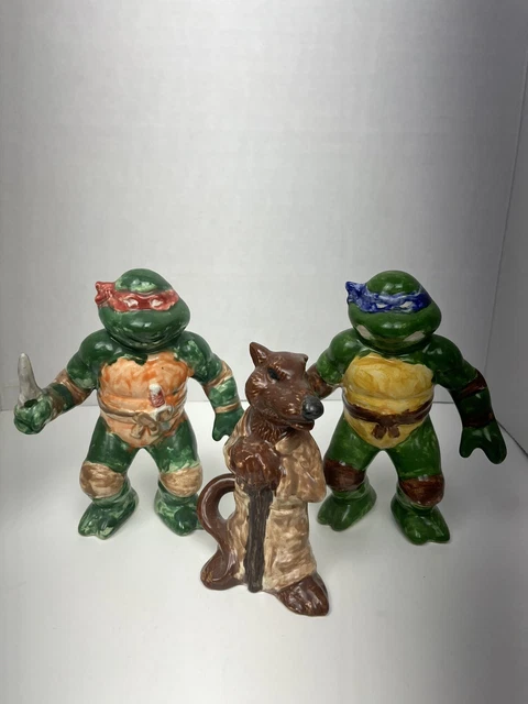 VINTAGE TEENAGE MUTANT Ninja Turtle TMNT 3 Ceramic Painted Statues $29. ...