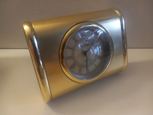 BULOVA BATTERY OPERATED Gold Tone Mantle Desk Clock SC-6106 £14.30 ...