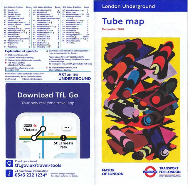 LONDON UNDERGROUND TUBE Map / Guide 2020 December £1.00 - PicClick UK