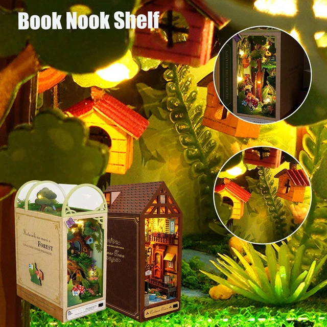 DIY WOODEN BOOK Nook Shelf Insert Kit Miniature Fairy Tale Town Bookshelf _й ч> EUR 31,92 ...