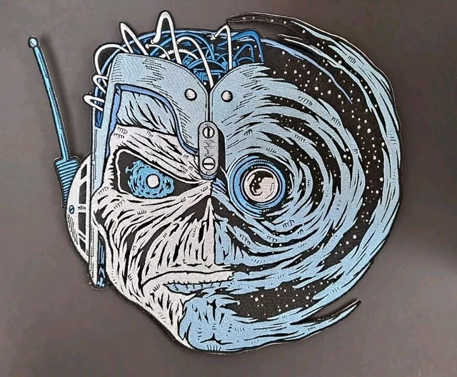 IRON MAIDEN OFFICIAL BACK PATCH Cyborg Eddie Wasted Embroidered HUGE 10 ...