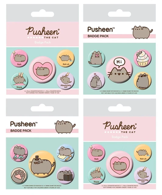 5 PIECE BUTTON Badge Pack - Genuine Pusheen Badges Cat Kitten Cute Fancy Say Hi £4.75 - PicClick UK