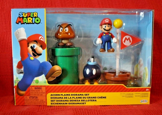 NINTENDO SUPER MARIO Bros Set Acorn Plains Diorama Jakks Pacific Mario ...