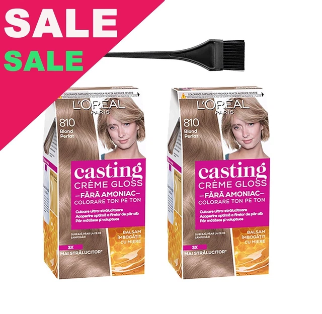 LOT DE 2 L'Oréal Casting Creme Gloss 810 Pearl Blond Hair Color EUR 34 ...