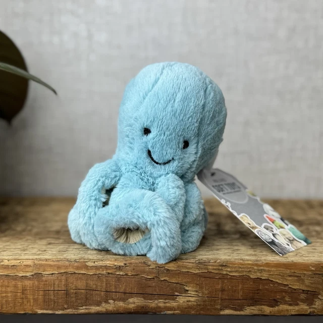 JELLYCAT TINY BOBBIE Octopus - Small Bright Blue Octopus Small Pocket Pal 5" £50.00 - PicClick UK