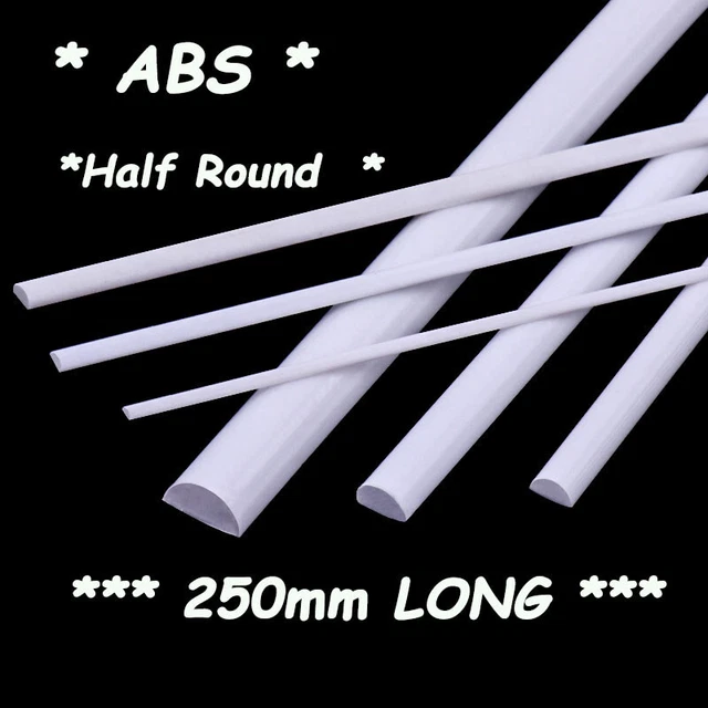 HALF ROUND TUBE Styrene ABS Strip Section Architecture Model Making 2mm ...