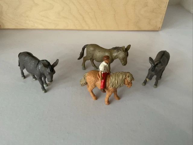 BRITAINS FARM 3 Vintage Donkeys And A Shetland Pony £4.38 - PicClick UK
