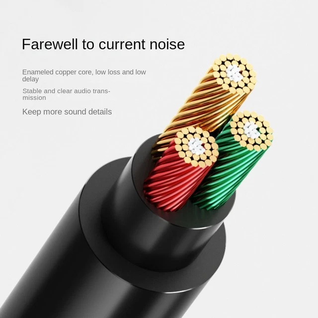 3.5MM TO DOUBLE Lotus Audio Cable Copper Wire Core Data Cable Power ...