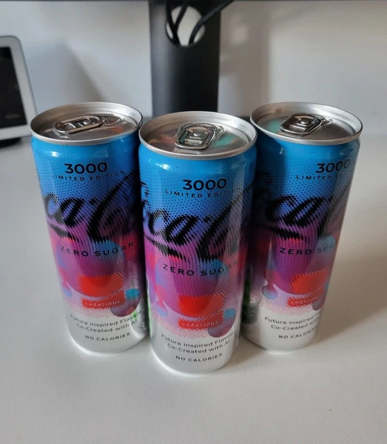 3X COCA COLA Zero Y3000 Co-Created with AI, Rare Limited Edition Cans £ ...
