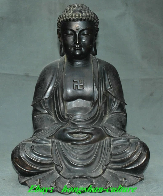 STATUE DE BOUDDHA Shakyamuni Amitabha en bronze violet antique de 17" EUR 3.072,00 - PicClick FR