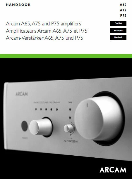 ARCAM A65 A75 P75 Manuale In Inglese Francese Tedesco Amplificatori EUR 15,72 - PicClick IT