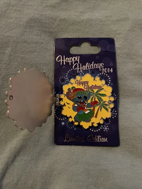 DISNEY STITCH PIN Happy Holidays Christmas Polynesian Snowflake Hinge ...