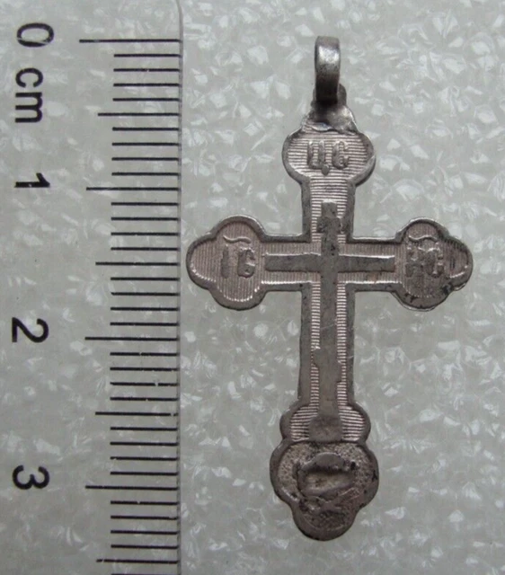 ANTIQUE 19TH CENTURY Russian Empire Silver Hallmarks 84 Orthodox Cross ...
