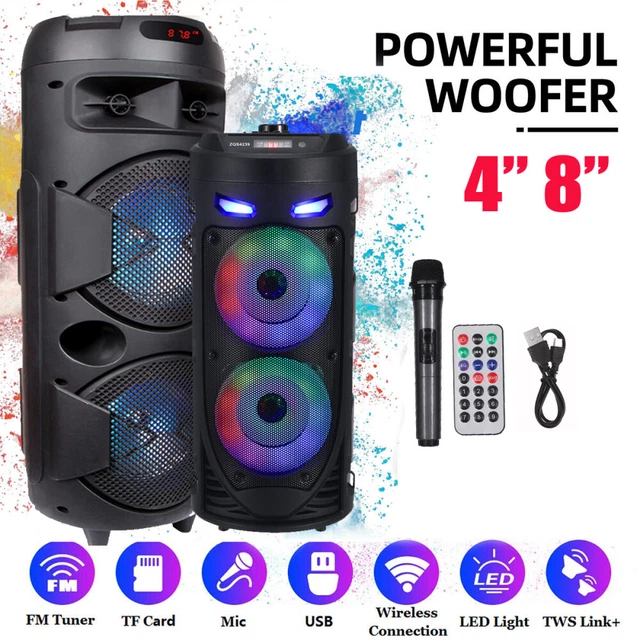 6000W LARGE PARTY Bluetooth Speaker Heavy Bass Stereo Sound Indoor ...