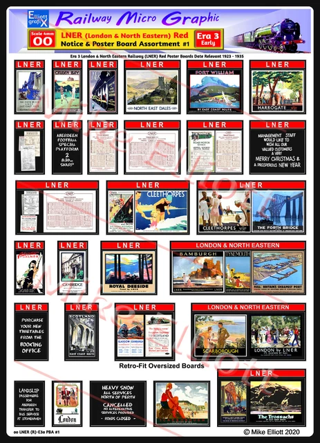 OO GAUGE POSTER Boards LNER Red 1923-35. Model Railway Posters ...