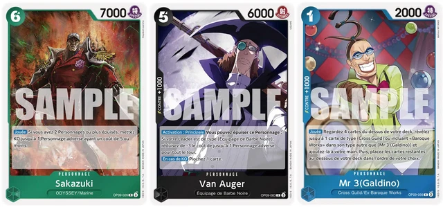 ONE PIECE 2025 ° OP09 ° Français ° Lot de 3 cartes Rares ° OP09-026+056 ...
