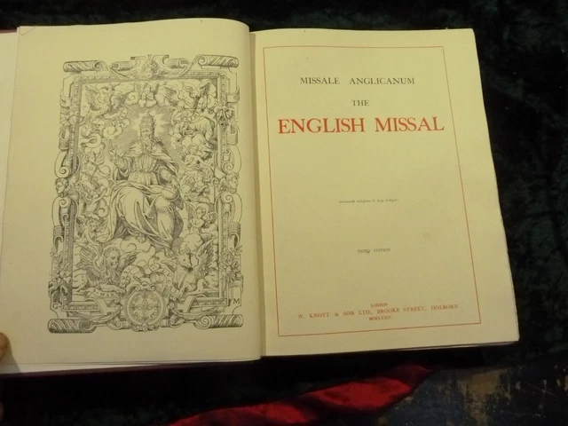 LARGE ALTAR ENGLISH Missal Missale Anglicanum 1936 Illustrated Music ...