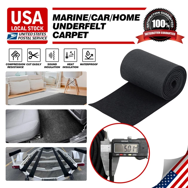 5MM REPLACEMENT AUTOMOTIVE Carpet Under-felt Boat Trailer Black 12"x13 ...