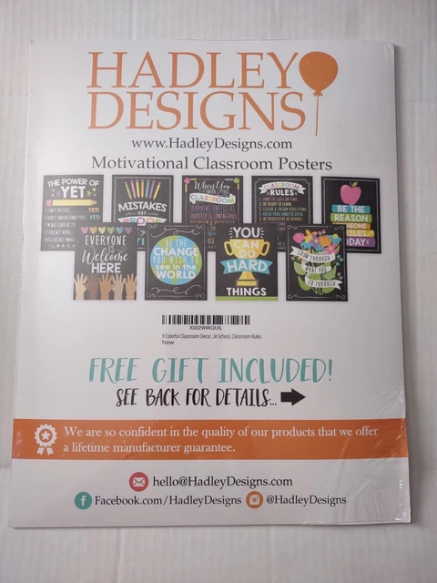 9 MOTIVATIONAL CLASSROOM Posters 11x14" Modern Colorful Decor Hadley ...