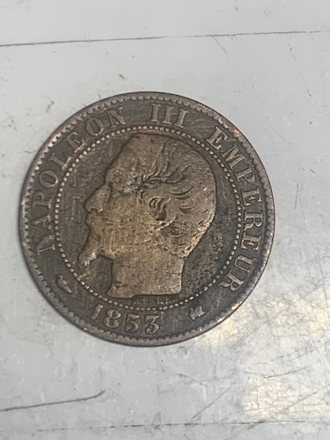 TRÈS BELLE PIÈCE de monnaie Cinq Centimes NAPOLÉON III, TÊTE NUE - 1853 ...