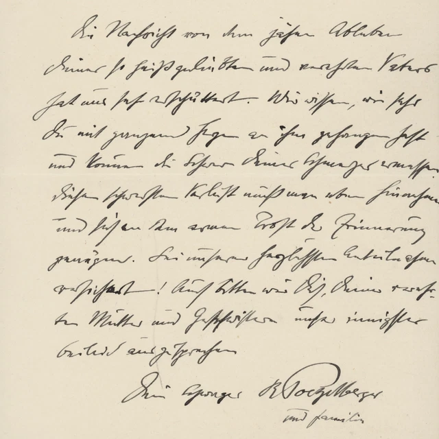 KONDOLENZBRIEF DES MALERS Robert Poetzelberger an Frieda Putz 1914 EUR ...