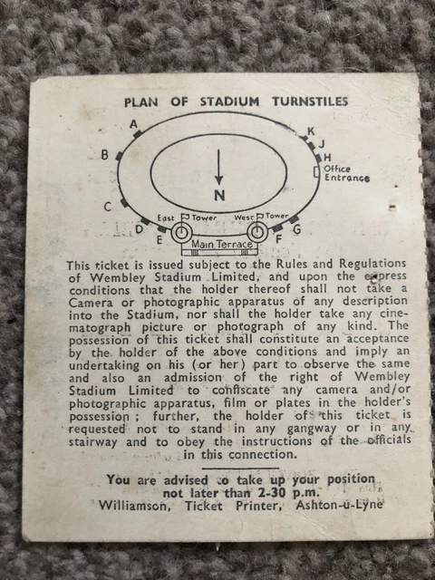 1957 FA CUP Final Ticket - Aston Villa V Manchester United £17.50 ...