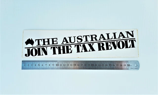 ORIGINAL VINTAGE THE Australian tax revolt newspaper decal car bumper ...